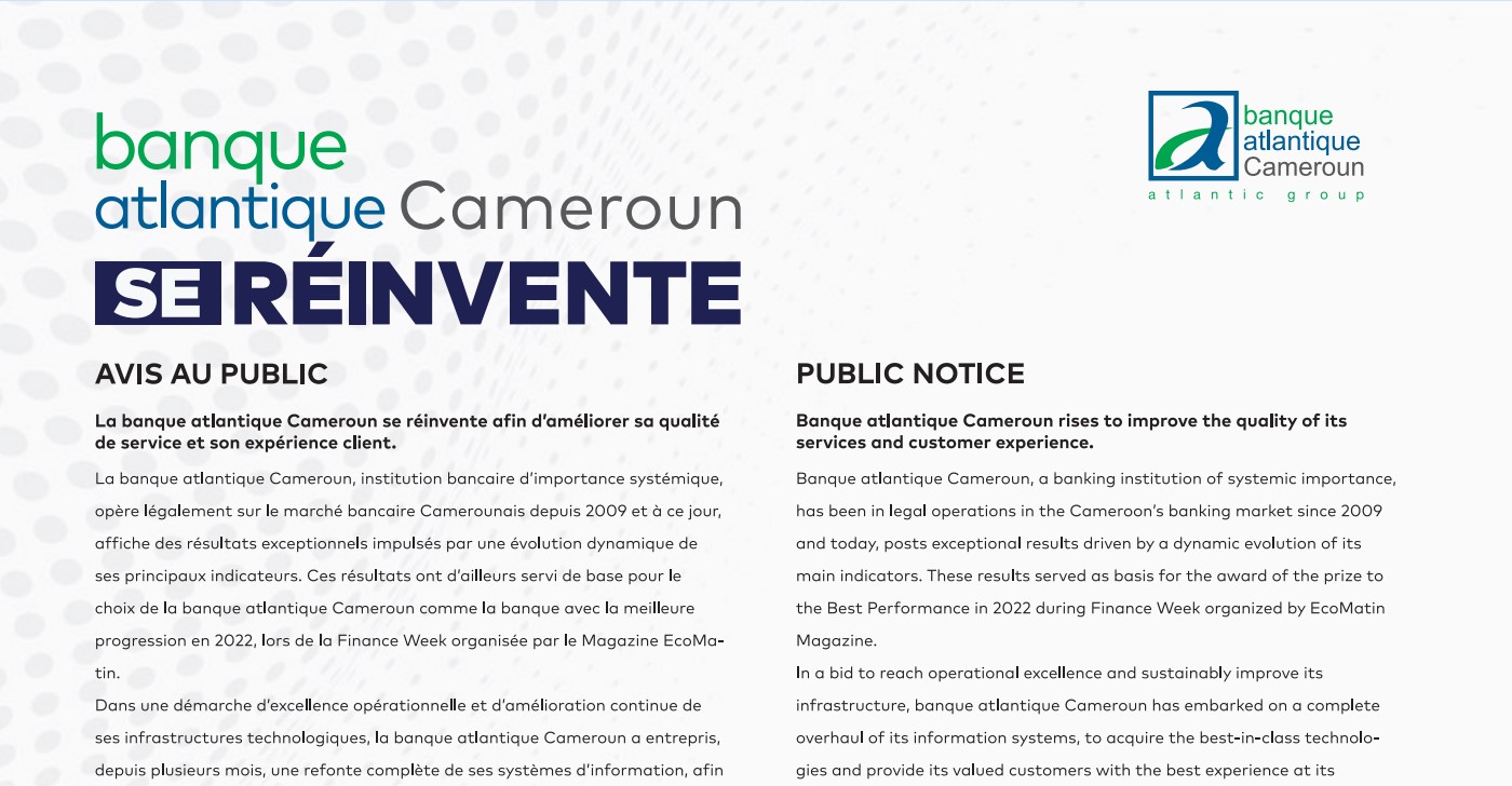 [COMMUNIQUÉ] Banque Atlantique se réinvente