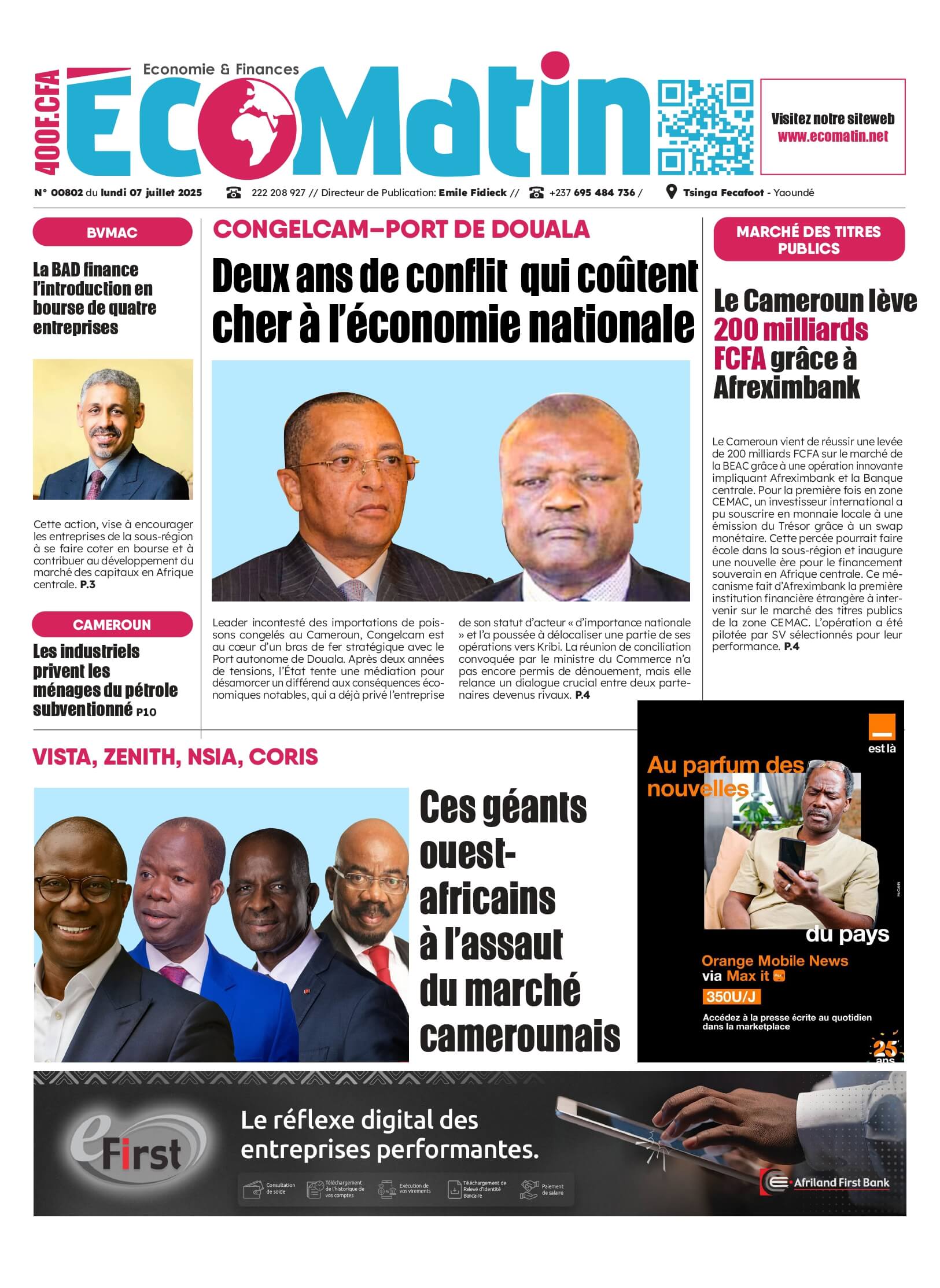Secteur bancaire : Banque Atlantique Cameroun devient AFG Bank Cameroun