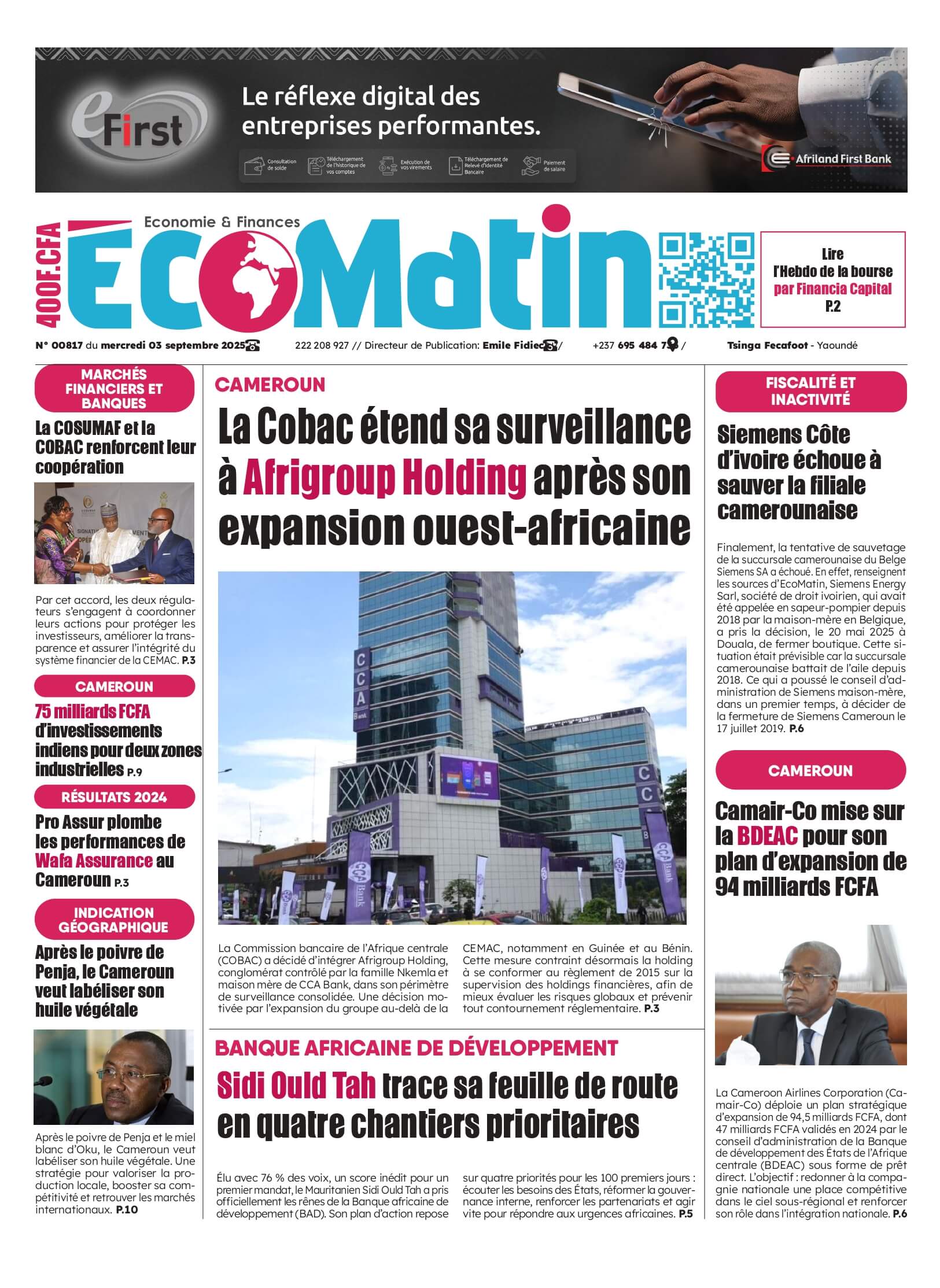 BEAC : un bénéfice "record" de 355 milliards FCFA en 2024, mais des défis pour redresser l ...