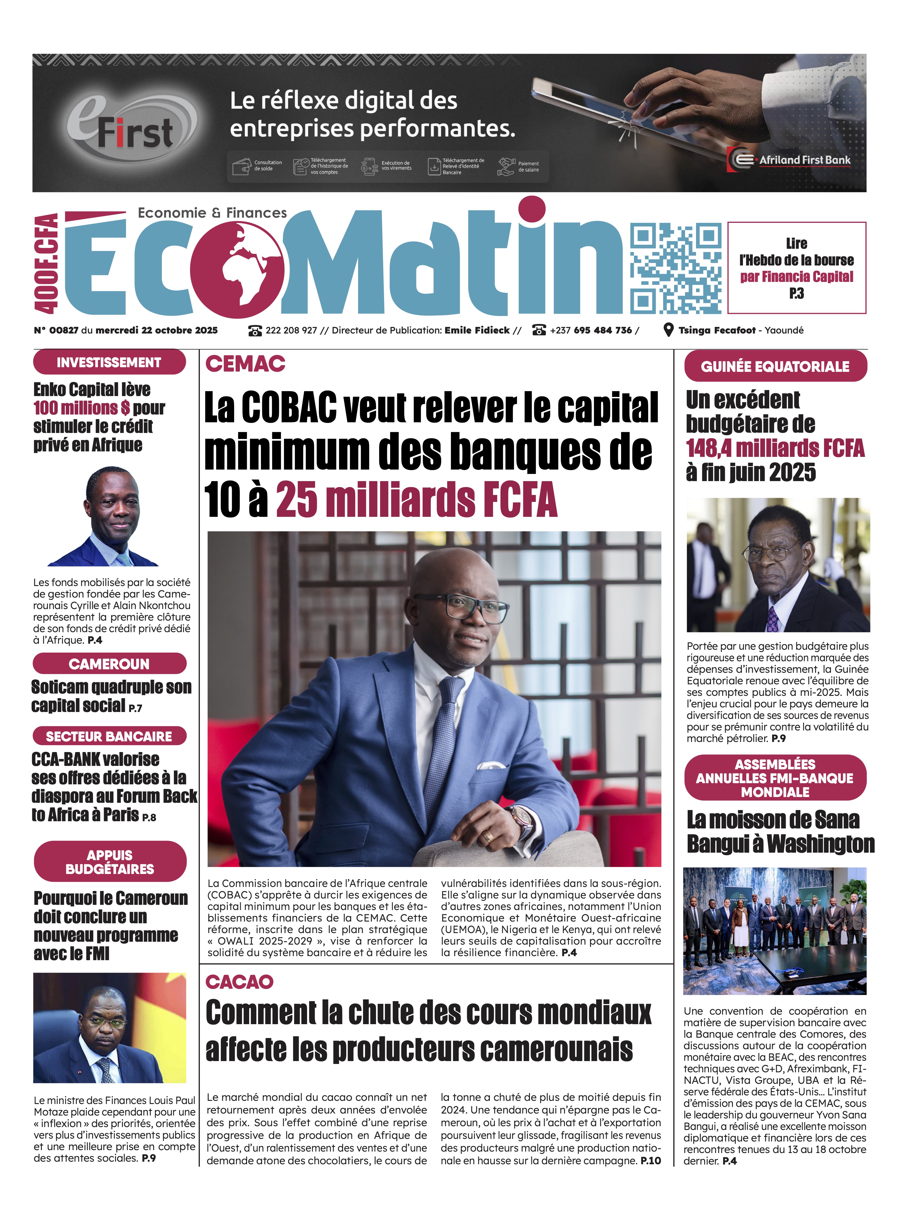 BEAC : un bénéfice "record" de 355 milliards FCFA en 2024, mais des défis pour redresser l ...